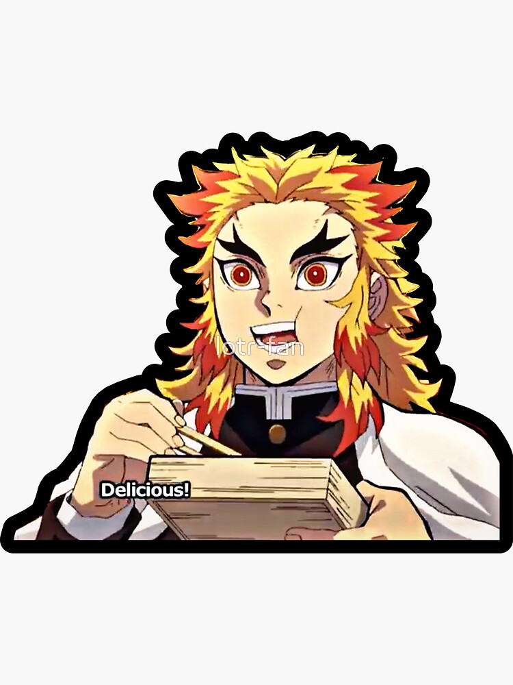 Pegatina «Rengoku "¡UMAI!" ~ Asesino de demonios» de lotr-fan | Redbubble