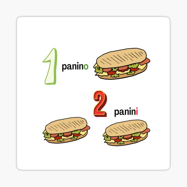 "Un panino, Due panini " Sticker for Sale by anamericanteach | Redbubble