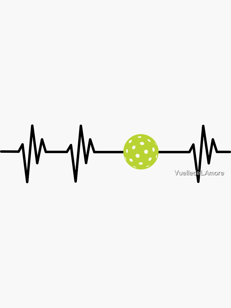 "Pickleball Heartbeat" Sticker for Sale by VuelledeLAmore | Redbubble