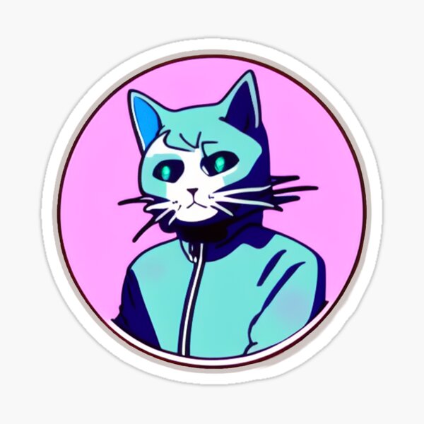 "Vaporwave Tracksuit Cat" Sticker for Sale by bluenu | Redbubble
