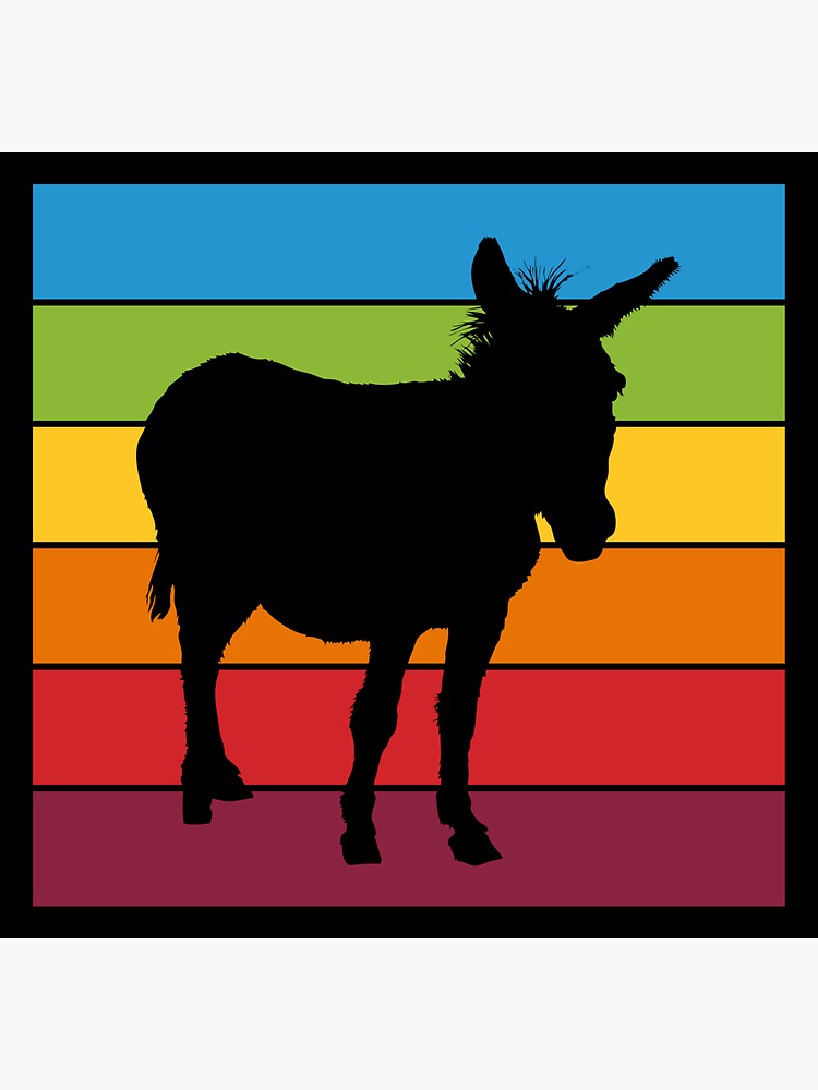 "Rainbow Donkey Colorful Mule Lover" Sticker for Sale by Teeming ...