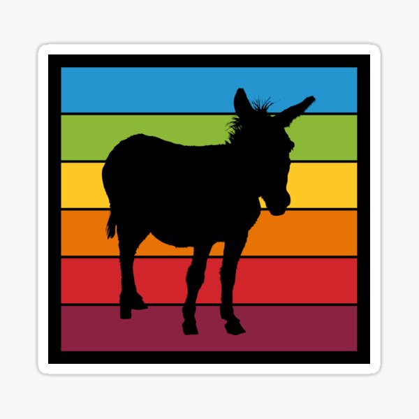 "Rainbow Donkey Colorful Mule Lover" Sticker for Sale by Teeming ...