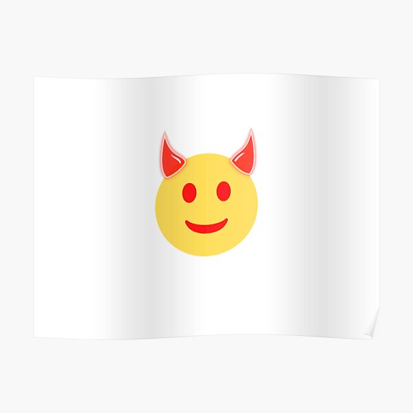 "Cute Red Devil Smiling" Poster for Sale by Miskine | Redbubble
