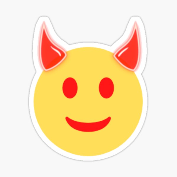 "Cute Red Devil Smiling" Sticker for Sale by Miskine | Redbubble