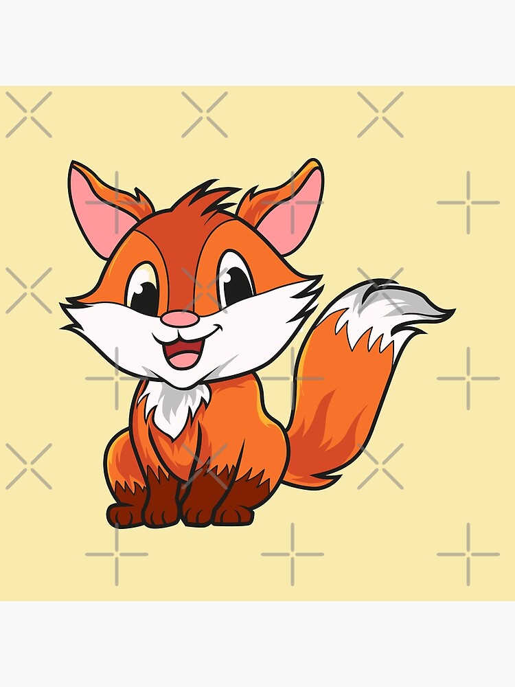 "Cute and Smiley Fox Illustration " Poster for Sale by Alpha4Animals ...