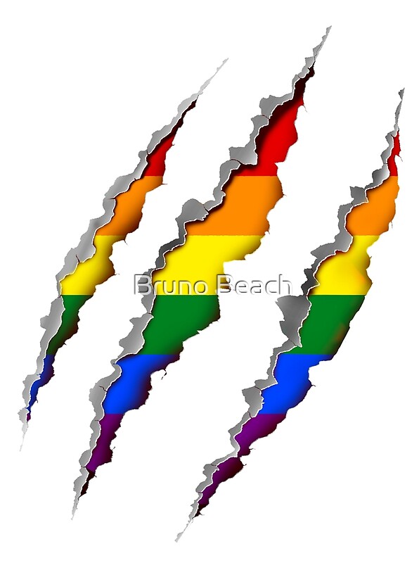 "Rainbow claw scratches - T-shirt Design" by Bruno Beach | Redbubble