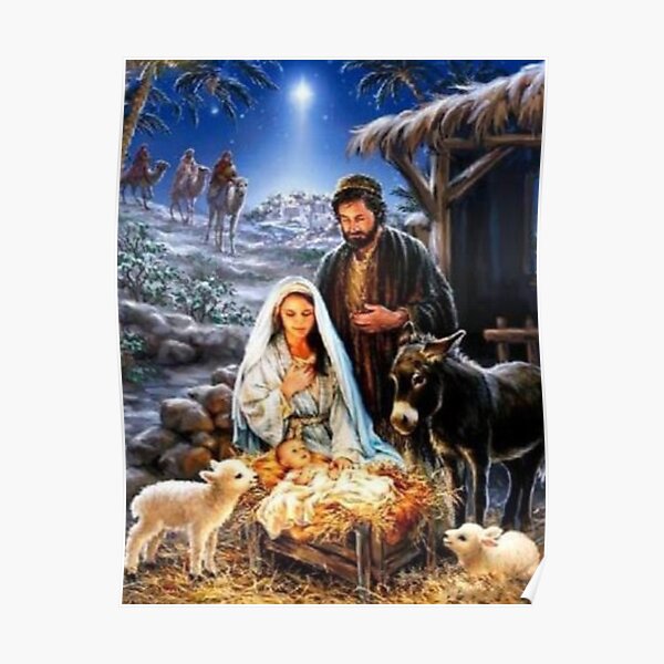 "Jesus in the Manger Three Wise Men" Poster for Sale by smartnet77 ...