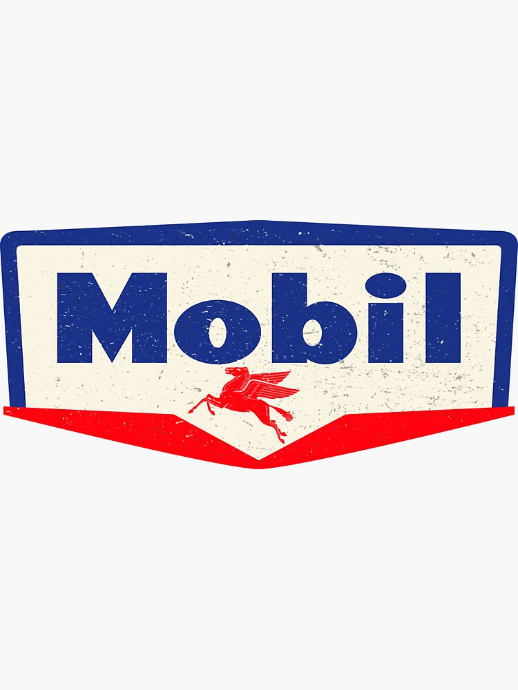 "Mobil oil Vintage sign logo 1950" Sticker for Sale by Donavenwolfe ...