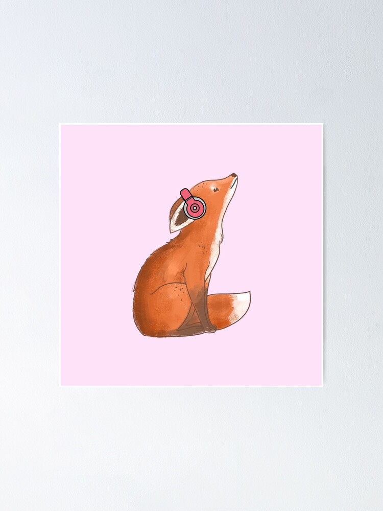 "Smiling Musical Fox" Poster for Sale by MESSIKASTORE | Redbubble