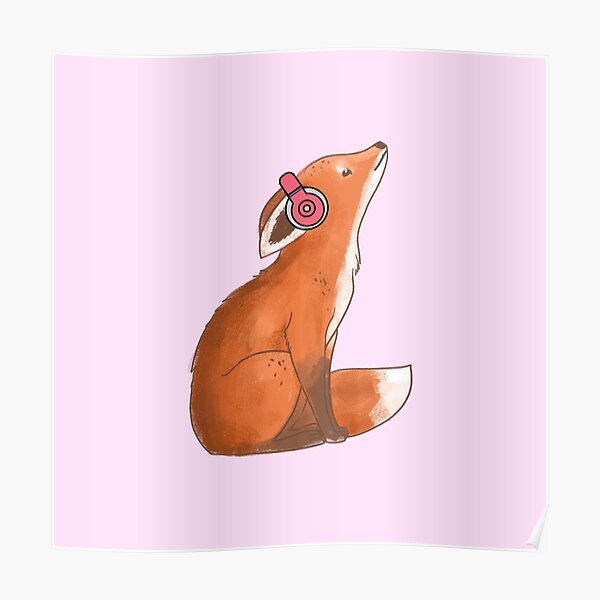 "Smiling Musical Fox" Poster for Sale by MESSIKASTORE | Redbubble
