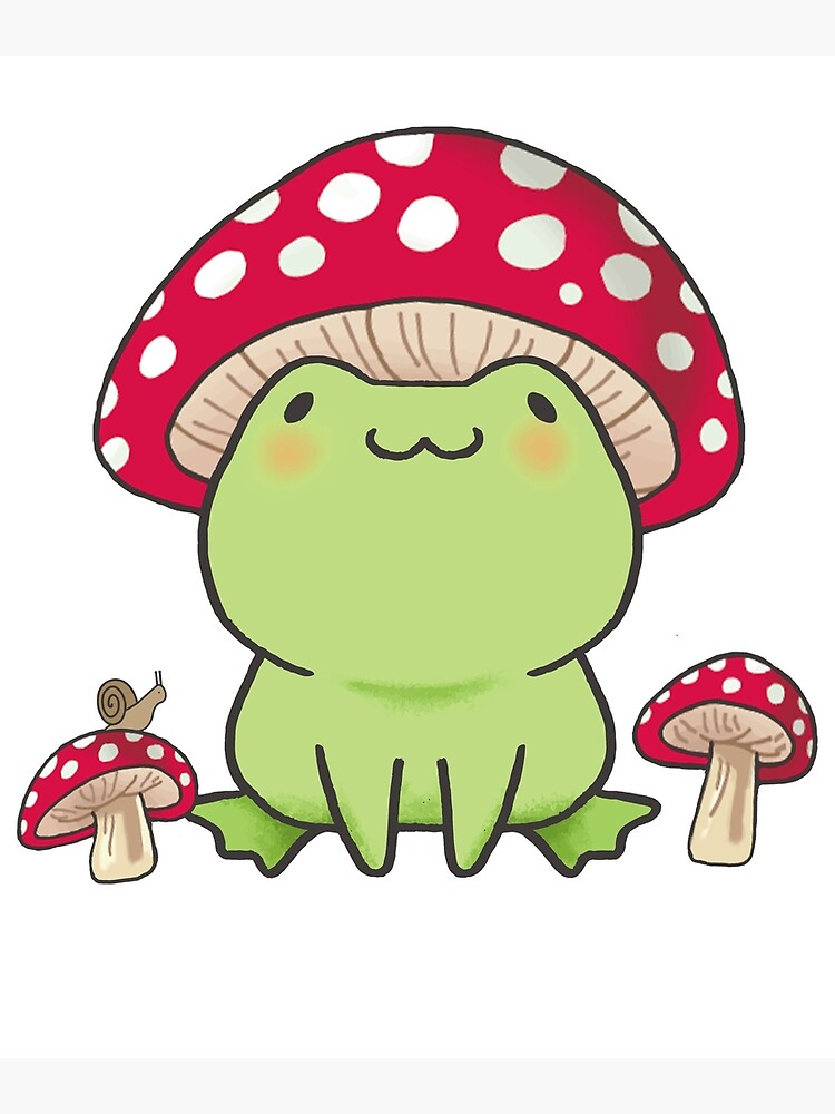 Póster «linda rana con sombrero de hongo kawaii Cottagecore Aesthetic ...