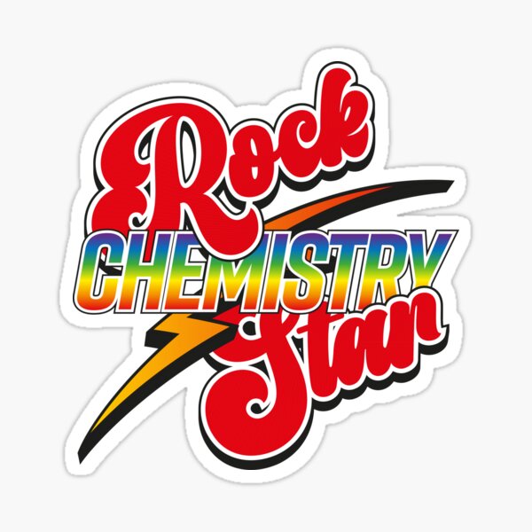"Chemistry Rock Star Retro Lightning Bolt Design" Sticker for Sale by ...