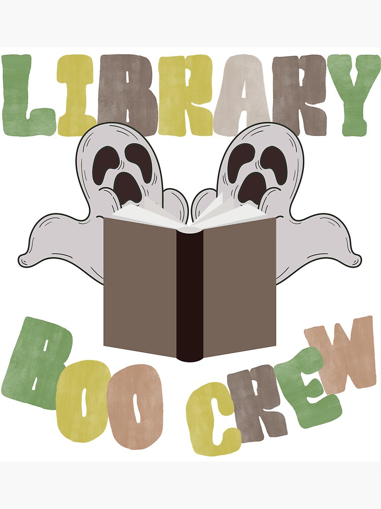 "Library boo crew, cute library halloween design" Sticker for Sale by ...