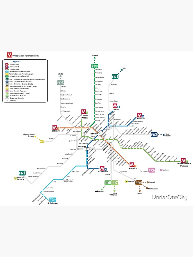 "Rome Metro Map" Poster for Sale by UnderOneSky | Redbubble