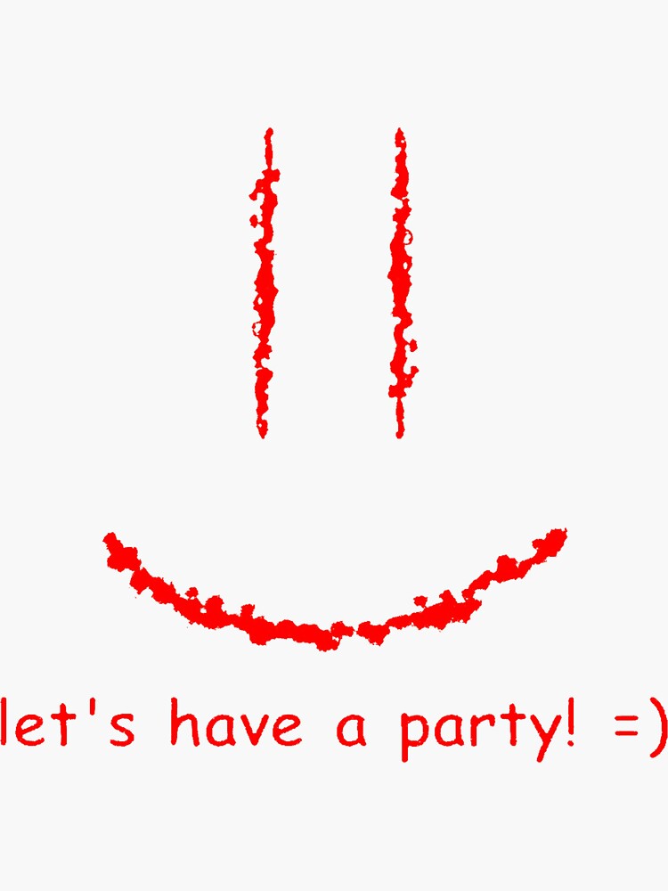 "Partygoer Smile =) T-shirt" Sticker for Sale by 1000dumplings | Redbubble