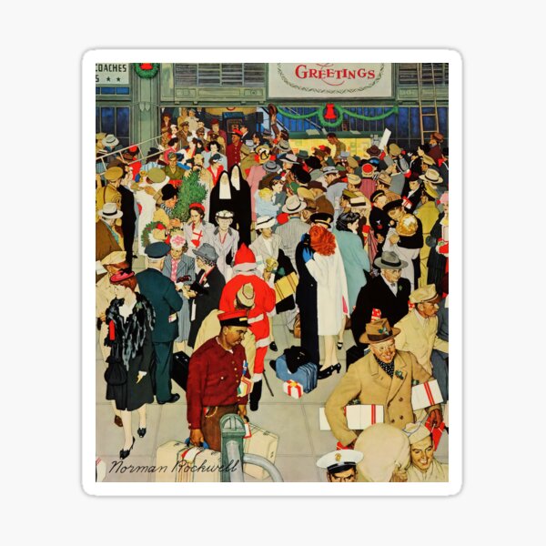 "rockwell christmas" Sticker for Sale by rosialbers | Redbubble