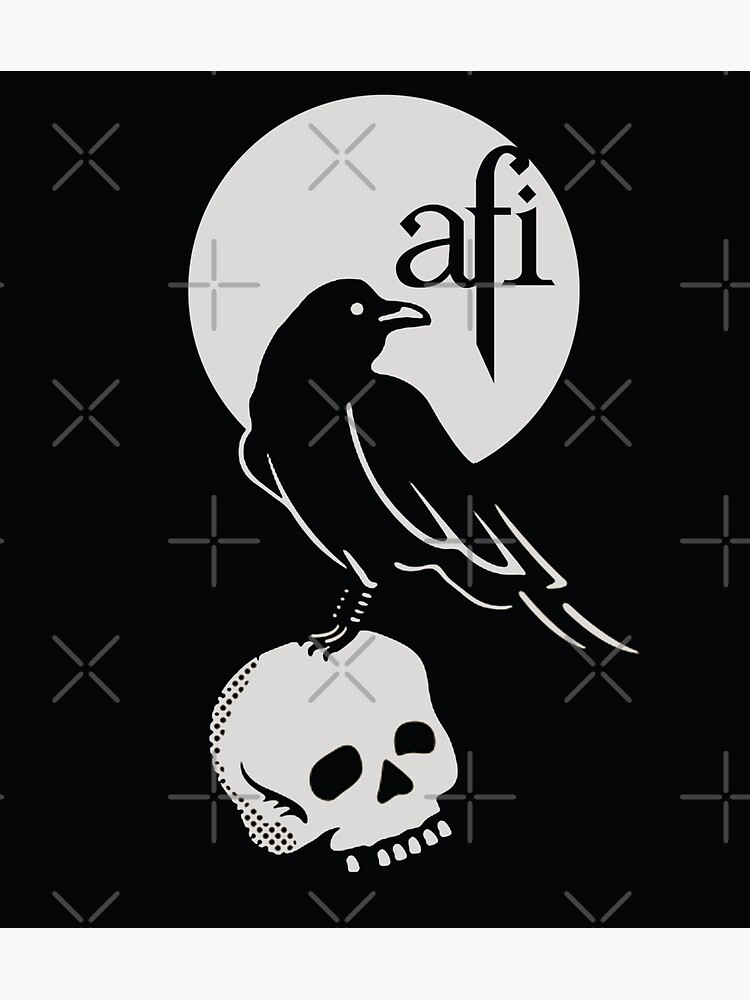 "AFI - crow on skull at midnight graphic for the legendary punk rock ...