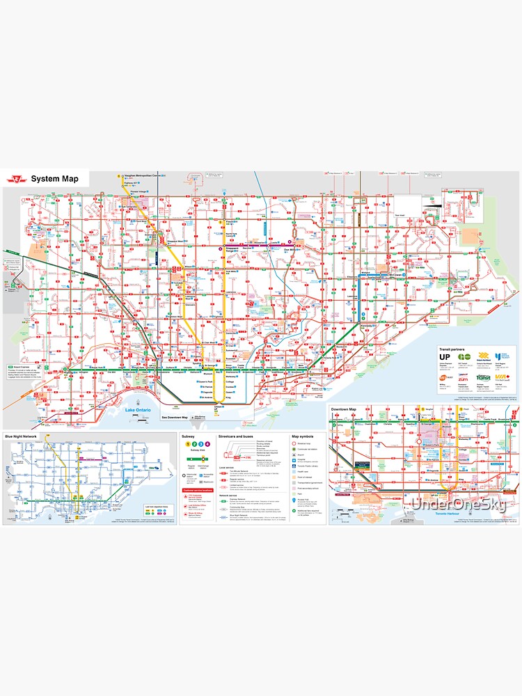 "Toronto Transit Map" Sticker for Sale by UnderOneSky | Redbubble