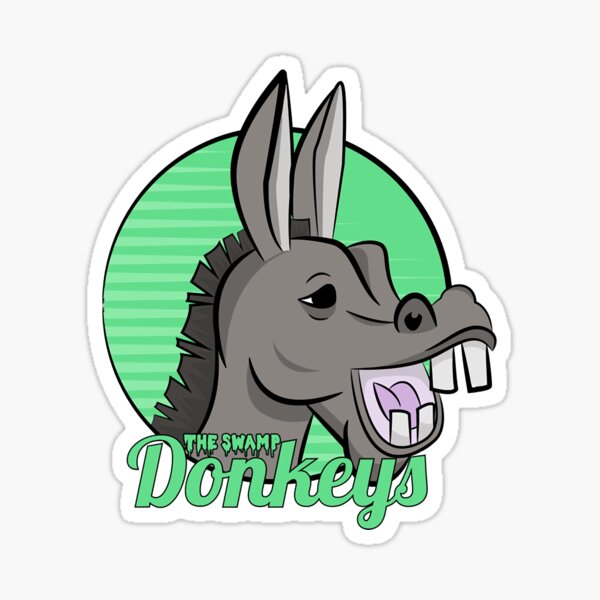 "Day Gifts Heroes The Swamp Donkeys Logo" Sticker for Sale by ...