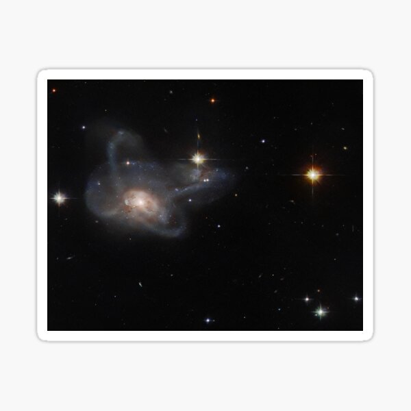 "Hubble Spots a Merging Galactic Gem" Sticker for Sale by 0Serendipity0 ...