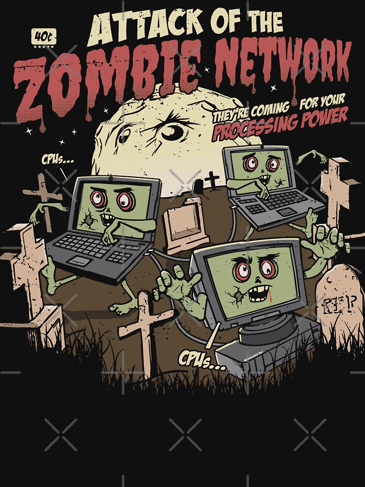 "Zombie Network Funny Cybersecurity IT Security" Essential T-Shirt for ...