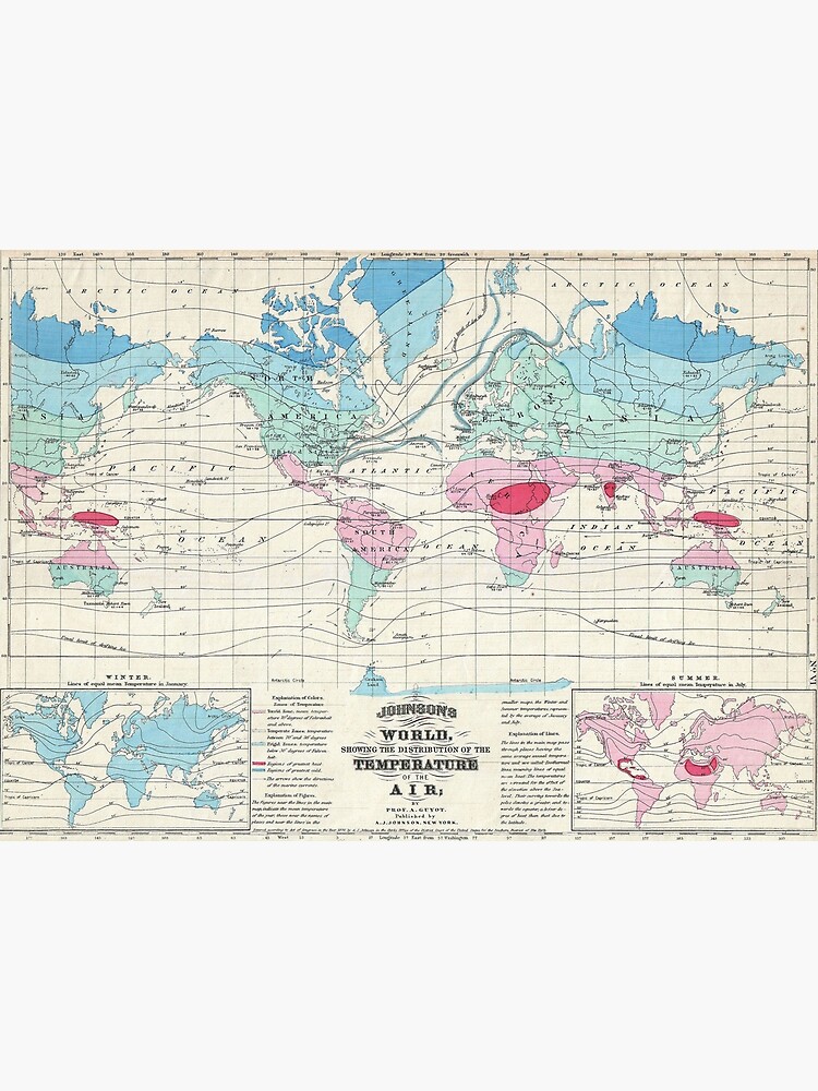 "Vintage World Climate Map (1870)" Art Print for Sale by BravuraMedia ...