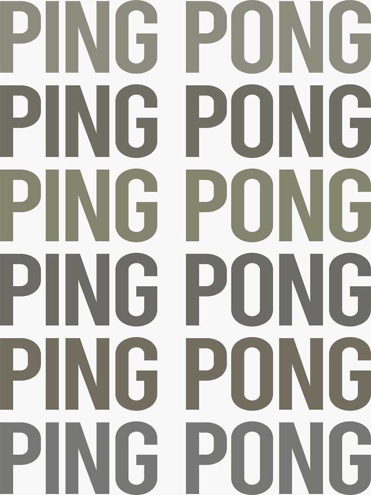 "Gray Text Art Ping Pong Table Tennis" Sticker for Sale by ...