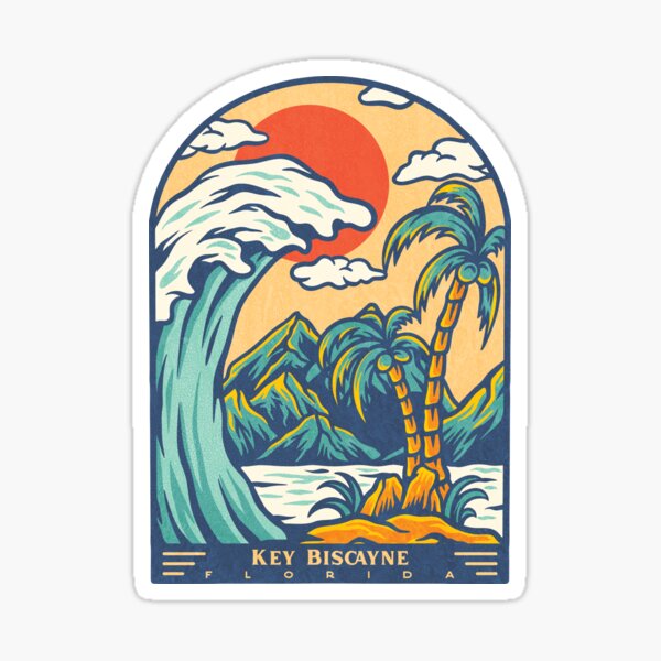 "Key Biscayne Palm Sun" Sticker for Sale by LanikaiBeach | Redbubble