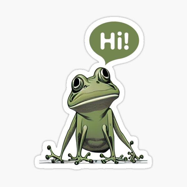 "Frog says hi" Sticker for Sale by CalliopeCr | Redbubble