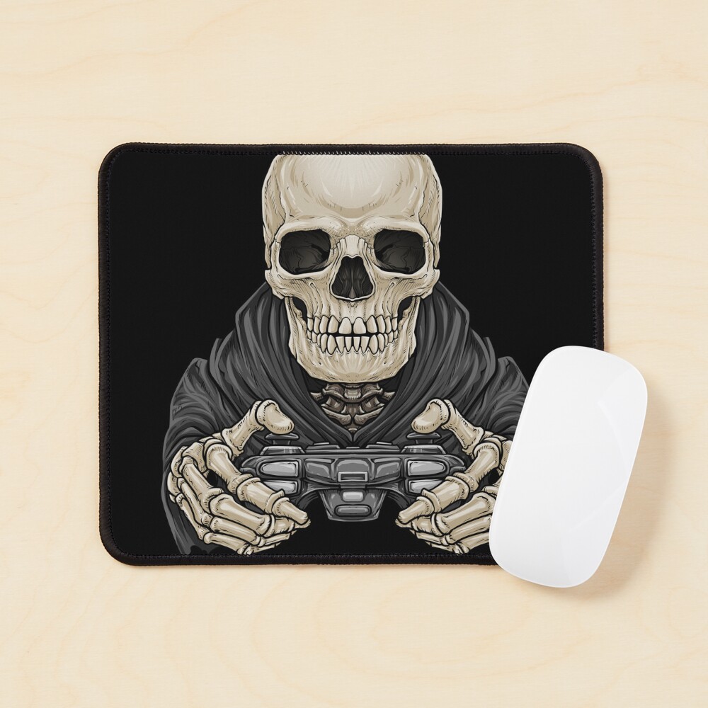 "Skeleton Gamer Skull Scary Halloween Gaming Lover Illustration ...