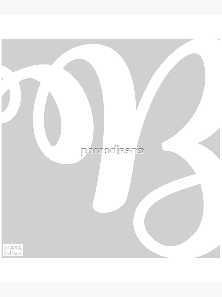 "Letter B Elegant Cursive Calligraphy Initial Monogram" Art Print by ...