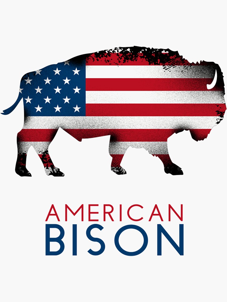 "American Bison Flag and Sticker, American buffalo Shirt, Flag Bison ...