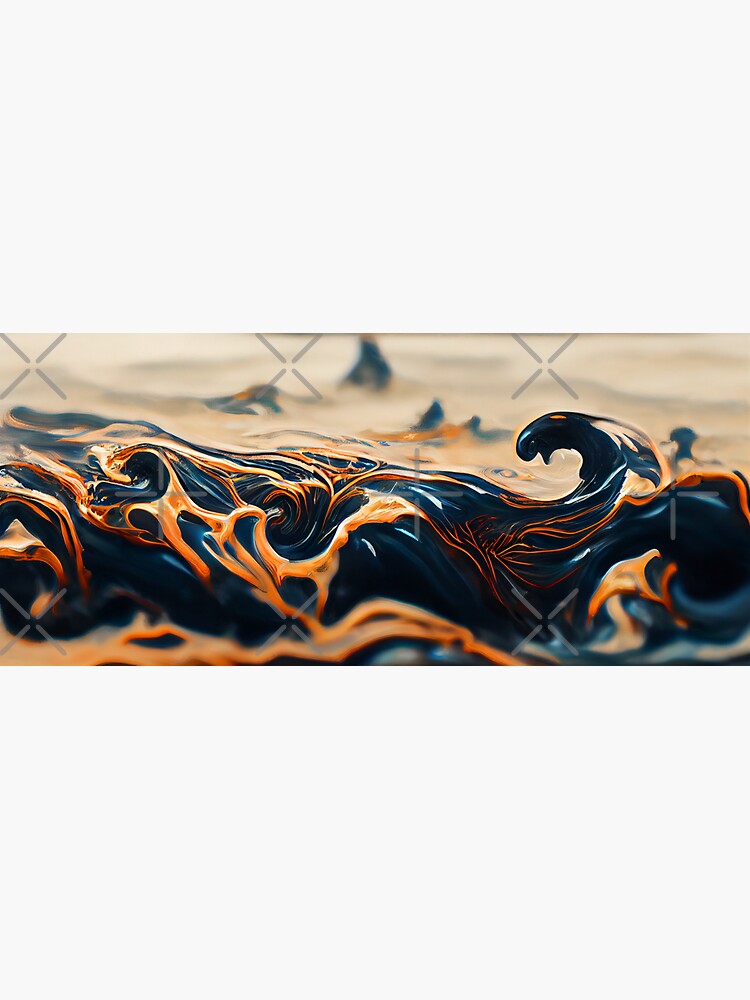 "Aesthetic Black and Orange Lava Pattern Gaming Mousepad " Sticker for ...