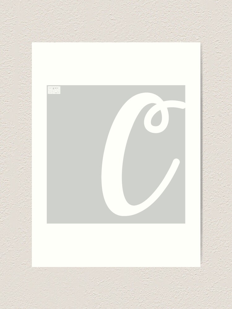 "Letter C Elegant Cursive Calligraphy Initial Monogram" Art Print for ...