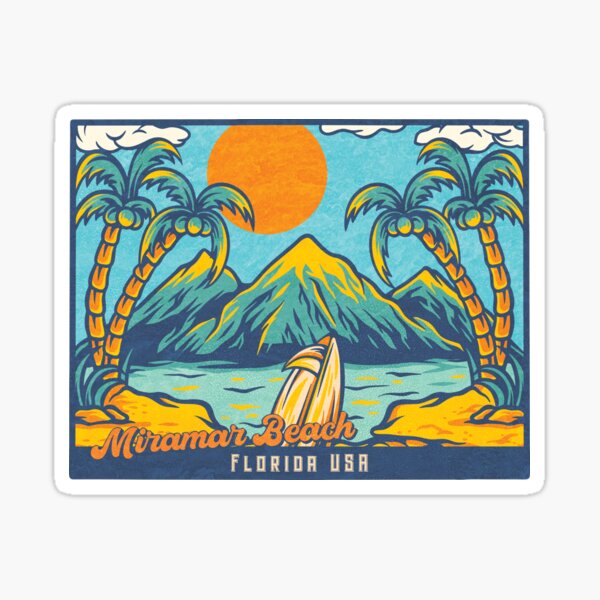 "Miramar Beach Palm Mountains" Sticker for Sale by LanikaiBeach | Redbubble