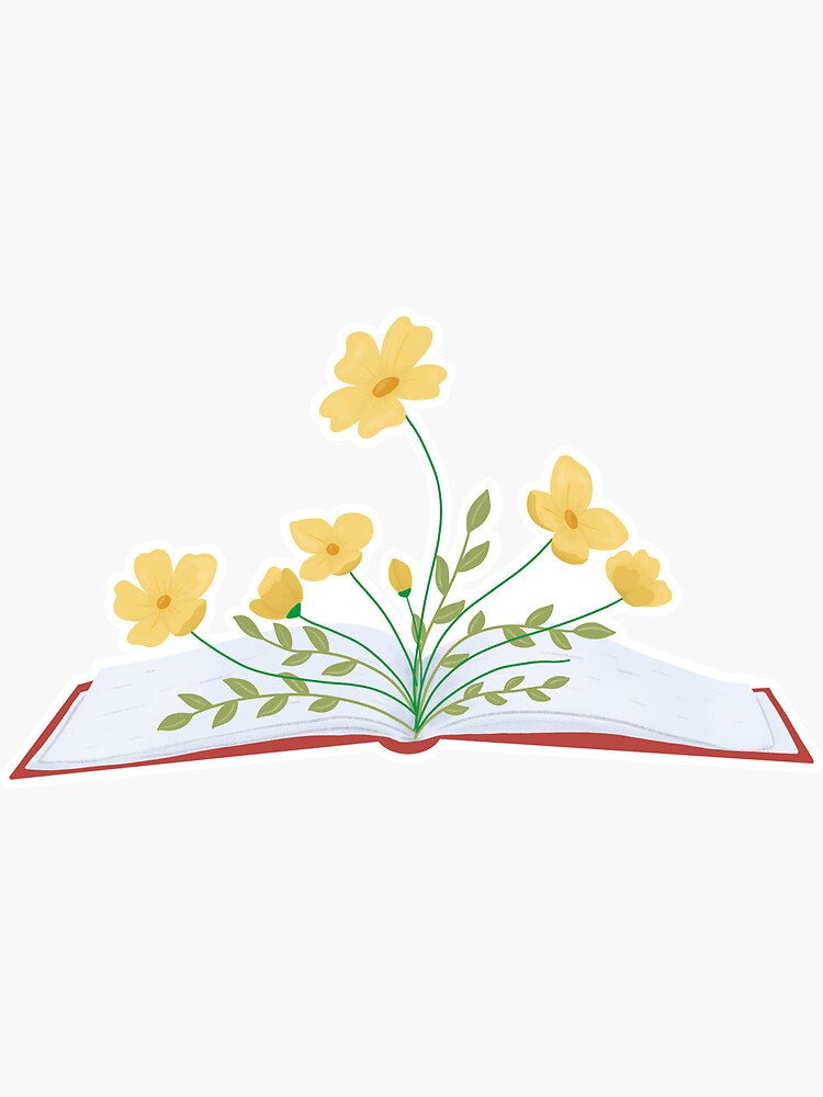 "Books with Flowers - Printable Stickers" Sticker for Sale by badretop ...