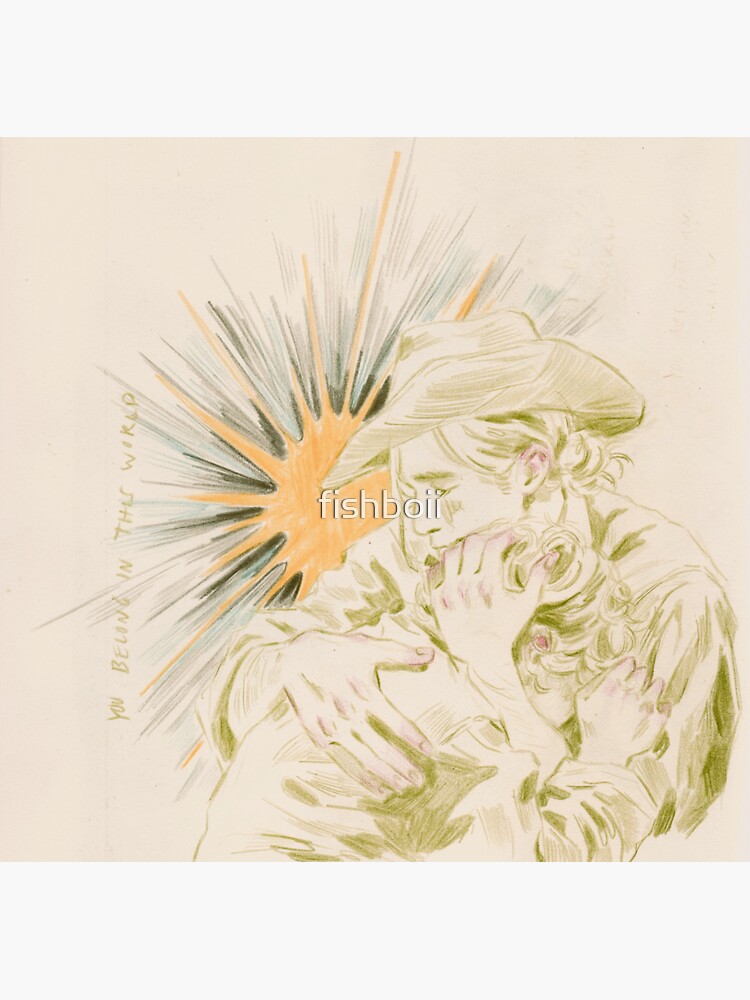 ""You belong in this world" Cowboy Hug Illustration" Sticker for Sale ...