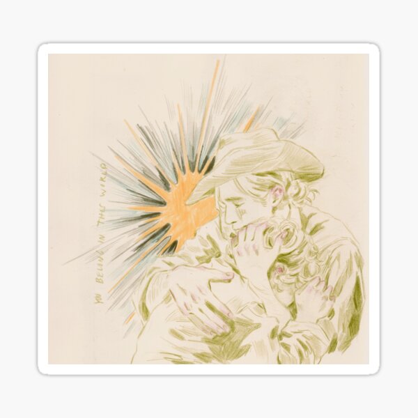 ""You belong in this world" Cowboy Hug Illustration" Sticker for Sale ...