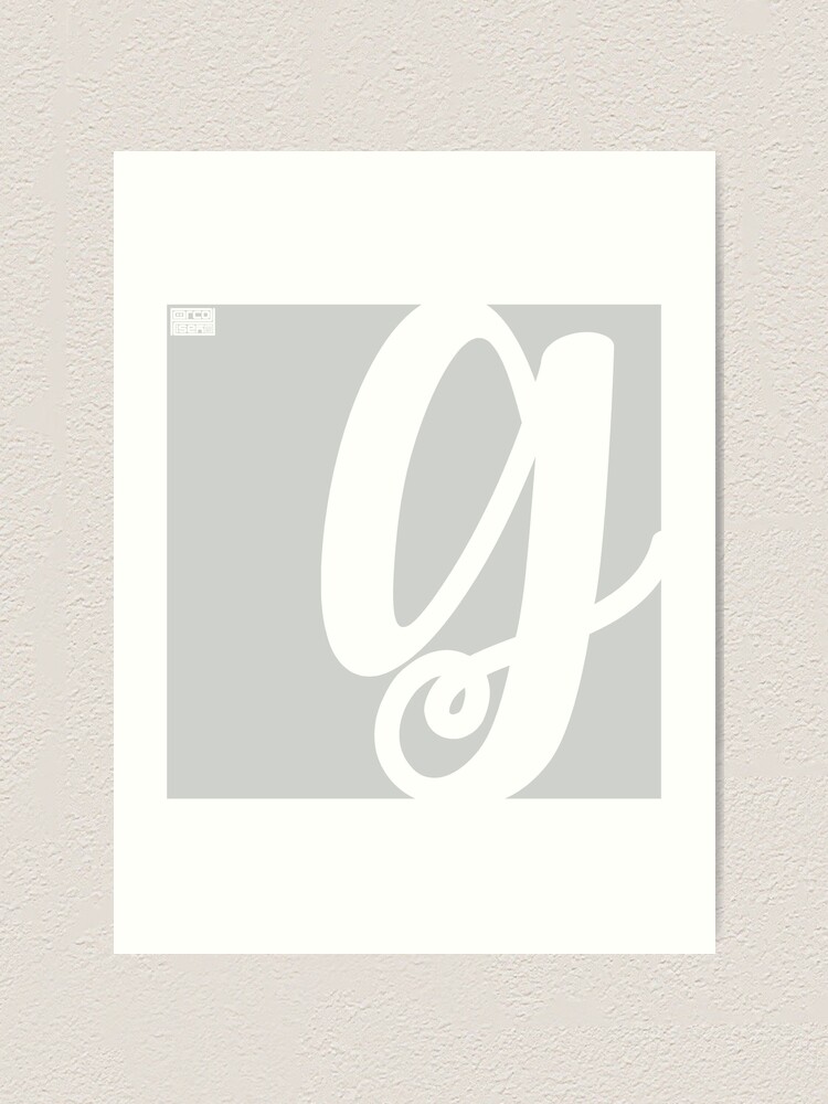 "Letter G Elegant Cursive Calligraphy Initial Monogram" Art Print for ...