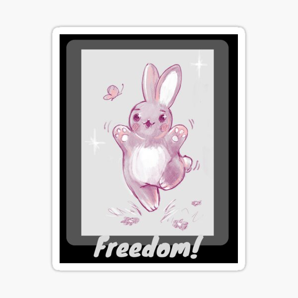 "Free Rabbit (black edit)" Sticker for Sale by RabbitCreations | Redbubble