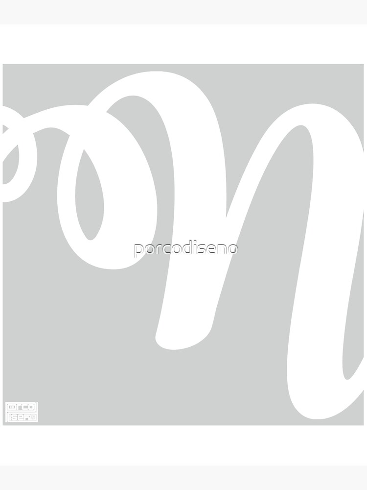 "Letter N Elegant Cursive Calligraphy Initial Monogram" Art Print by ...