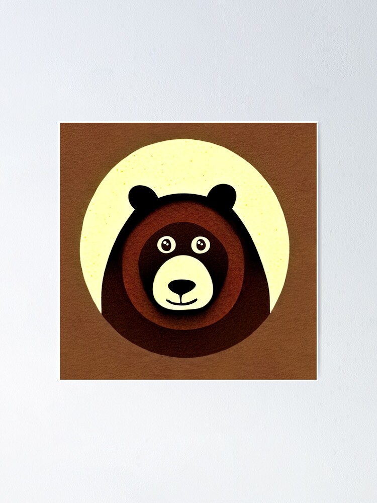 Póster «Feliz oso pardo dice hola diseño de ilustración» de SubtleSplit ...