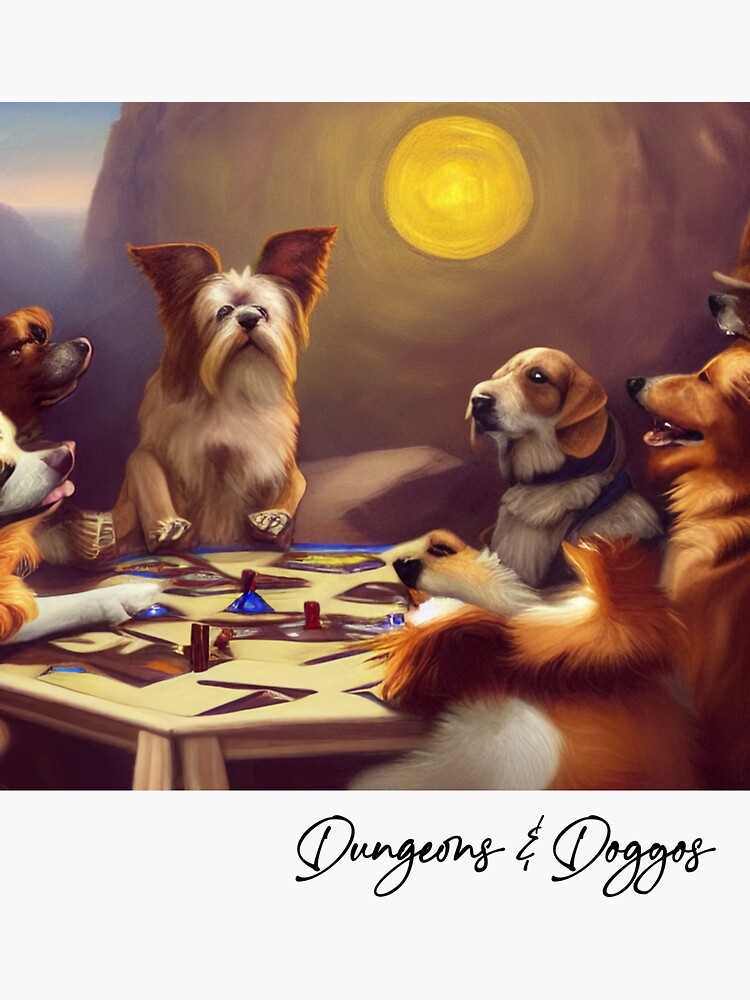 "Dungeons and Doggos DnD Dogs" Sticker for Sale by AstroMonj | Redbubble