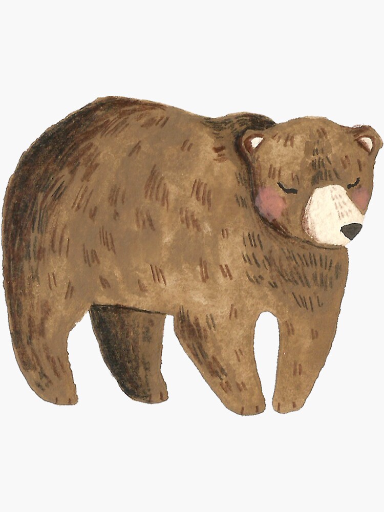 "Brown Bear Friend" Sticker for Sale by Ash-Elizabeth | Redbubble