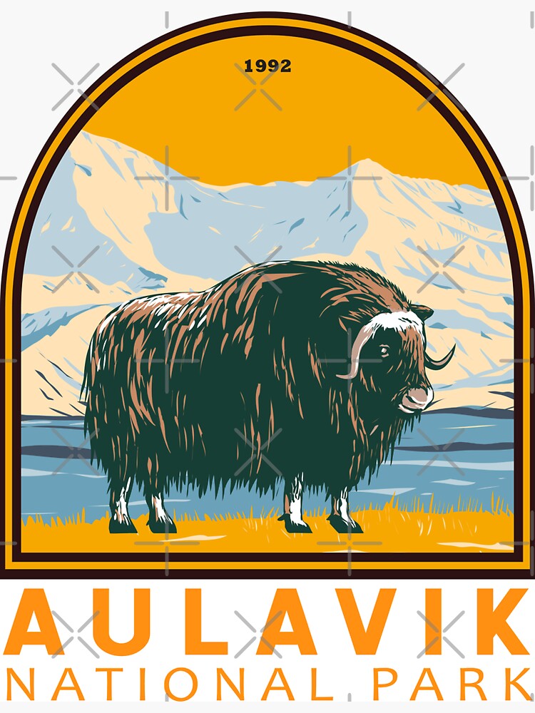 "Aulavik National Park Canada Muskox Emblem" Sticker for Sale by ...