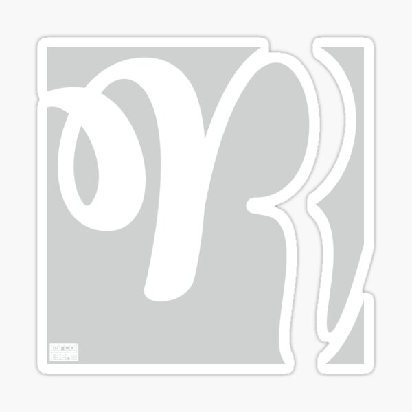 "Letter R Elegant Cursive Calligraphy Initial Monogram" Sticker by ...