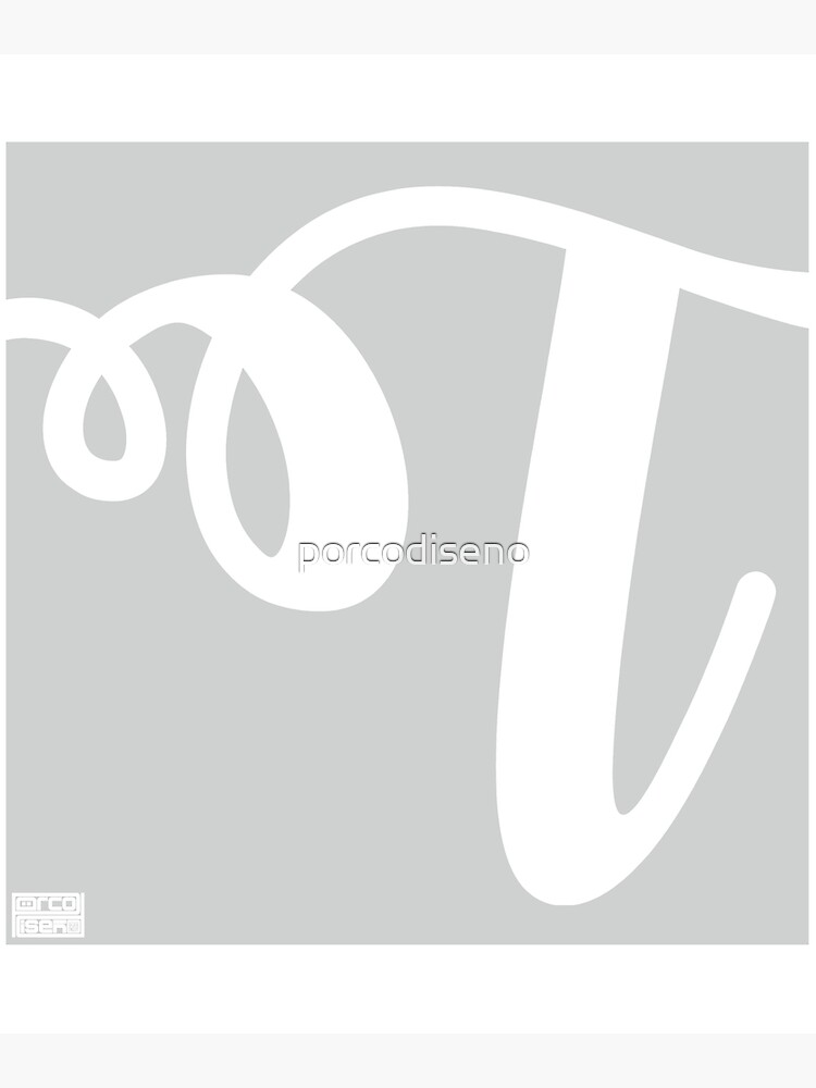 "Letter T Elegant Cursive Calligraphy Initial Monogram" Poster by ...