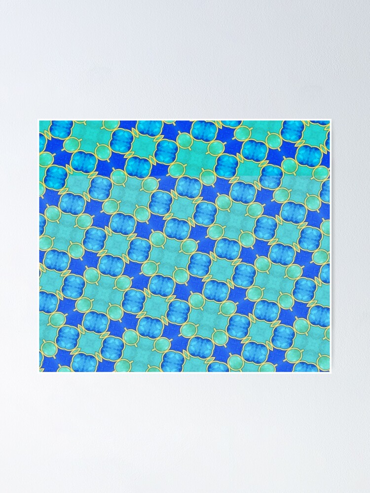 "Aesthetic Cobalt blue modern tiles " Poster for Sale by dreampaints ...
