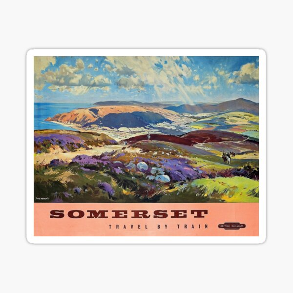 "Somerset England Vintage Travel Poster | Britain Tourism Art Poster ...