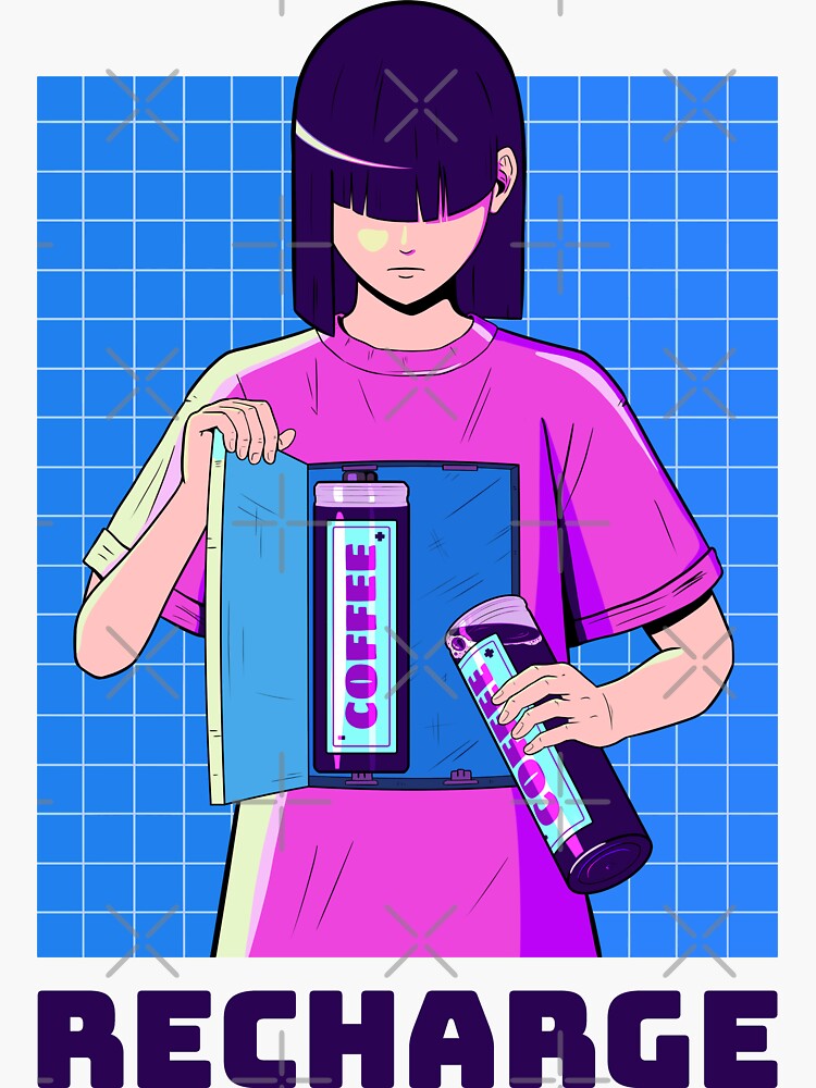 "Coffee Battery - Recharge" Sticker for Sale by CatalinasCanvas | Redbubble
